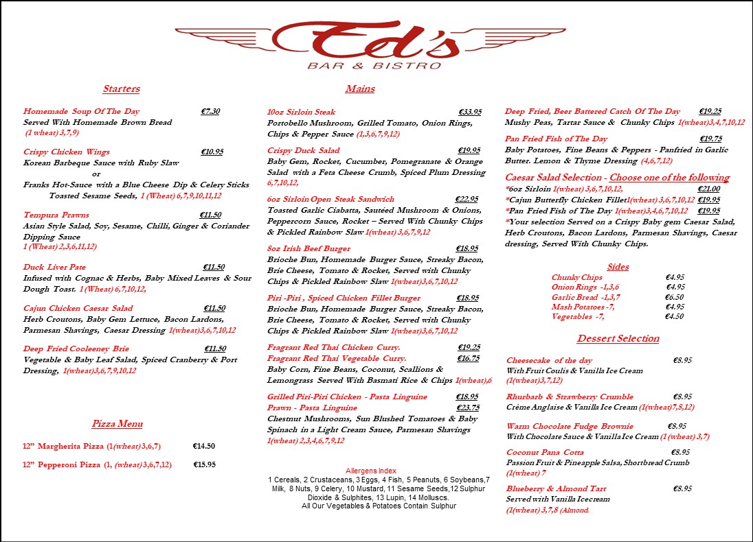 Ed's Bar & Bistro | Places To Eat In Thurles | The 4* Anner Hotel